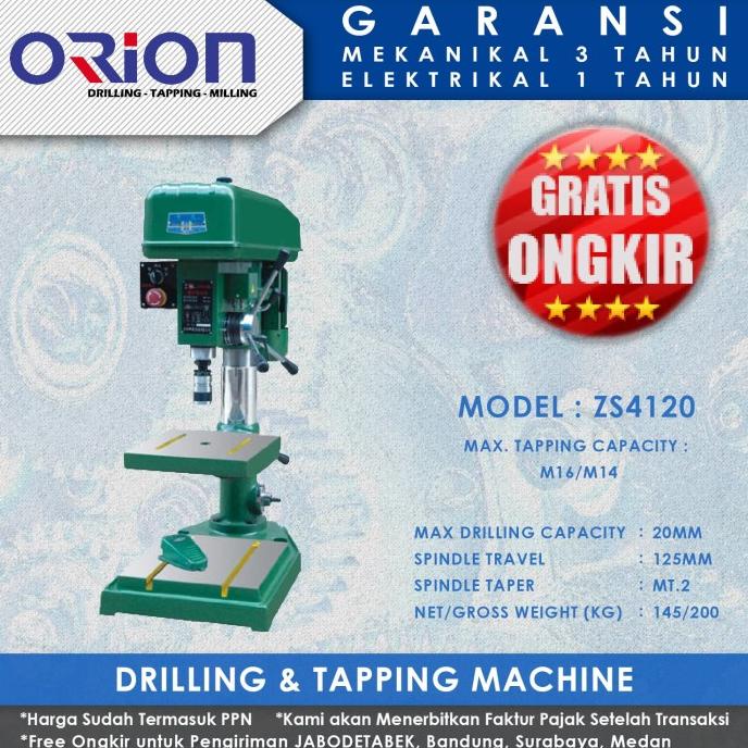 Jual Mesin Bor Duduk Orion Drilling & Tapping Machine Zs4120 | Shopee ...
