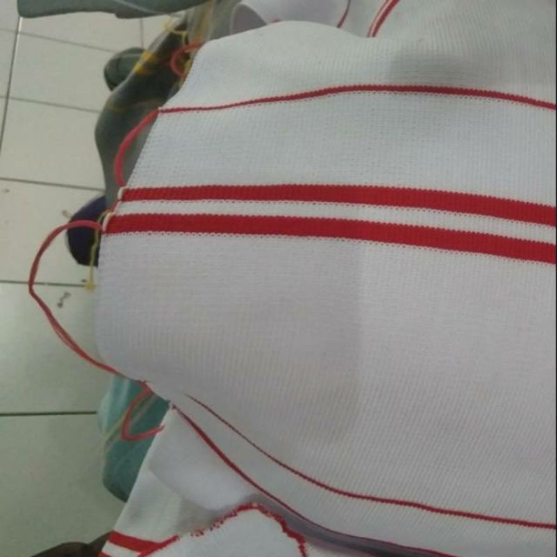 Jual Kain Bur Polly Rib Jaket Bomber Rib Lengan Gamis Putih Polet Merah ...