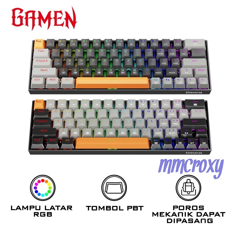 Jual Gamen TITAN III Gaming Keyboard Mechanical Switch Blue RGB ...
