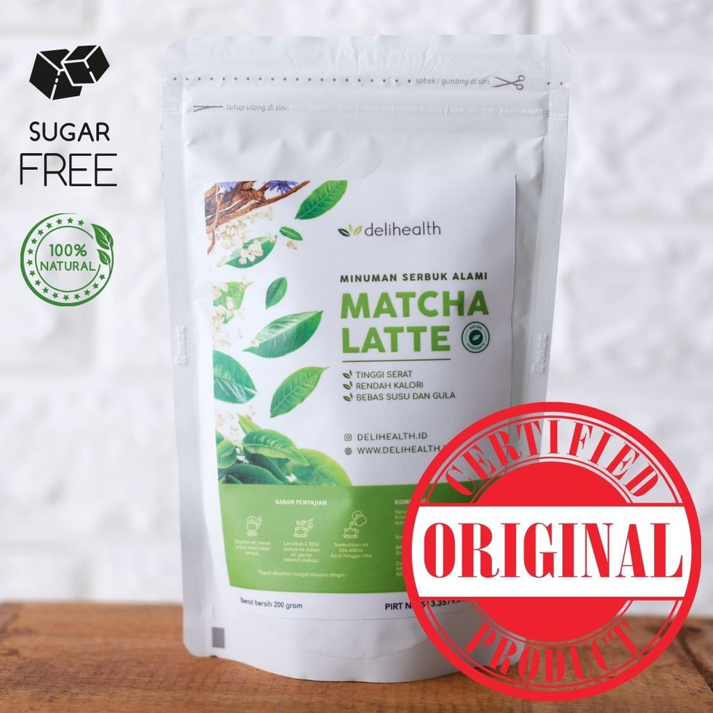 Jual DELIHEALTH Fiber Drink Matcha Latte Trial Pack 200g | Shopee Indonesia