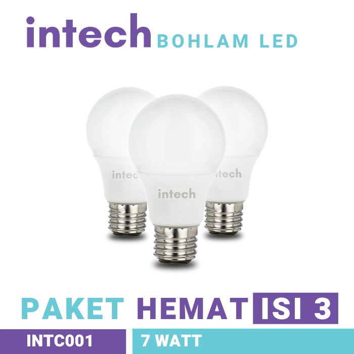 Jual Intech Bohlam LED Bulb 7 Watt - Paket 3 Pcs | Shopee Indonesia