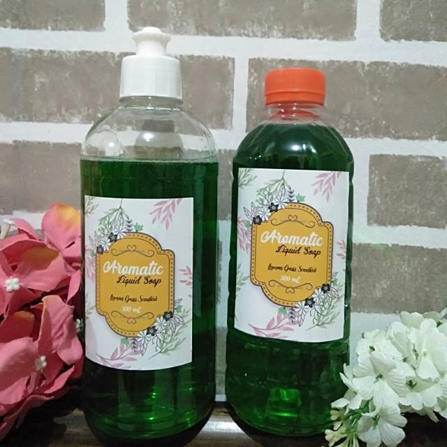 Jual sabun cuci tangan /Lemongrass Liquid hand soap( botol pulltop ...