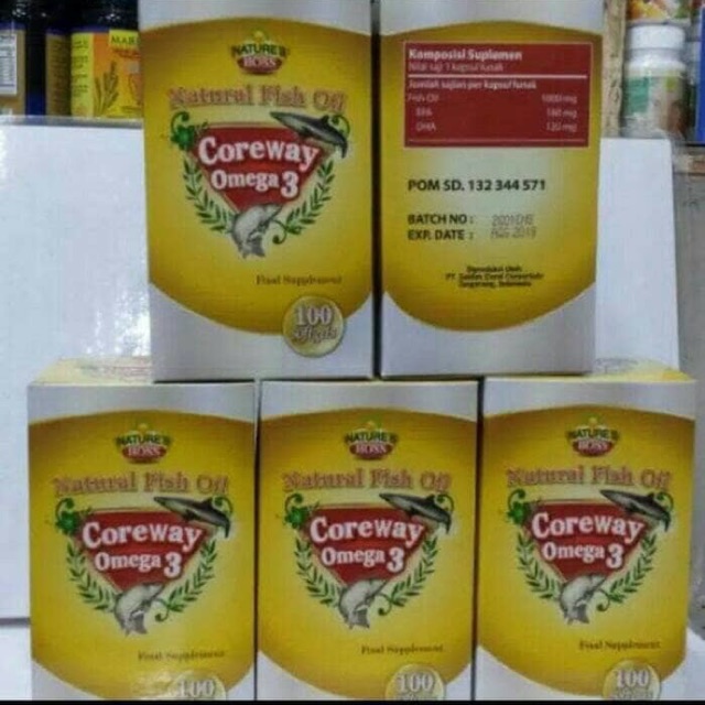 Jual NATURAL FISH OIL COREWAY OMEGA 3 1000 mg isi 100’ s | Shopee Indonesia