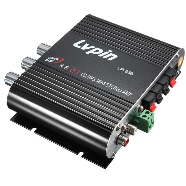 Jual Ampli Mini HiFi Stereo Power Amplifier Treble Bass Booster 12V ...