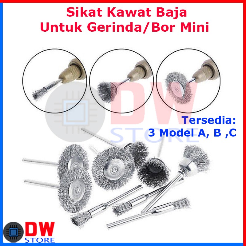 Jual Sikat Kawat Baja Mini Grinder Wire Brush Bor Gerinda Mini Drill ...