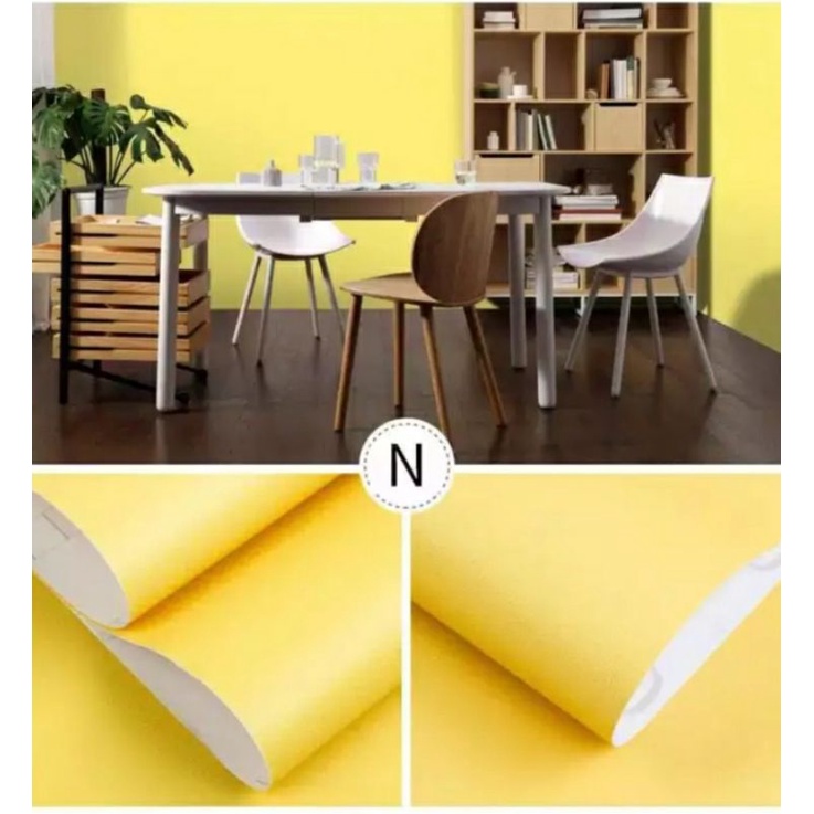 Jual Wallpaper Dinding Motif Polos Kuning 9 s/d 10m X 45cm | Shopee ...