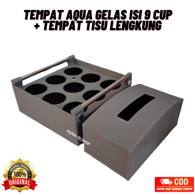 Jual Tempat Aqua Gelas Isi 9 Cup + Tempat Tisu Model Lengkung Keranjang ...