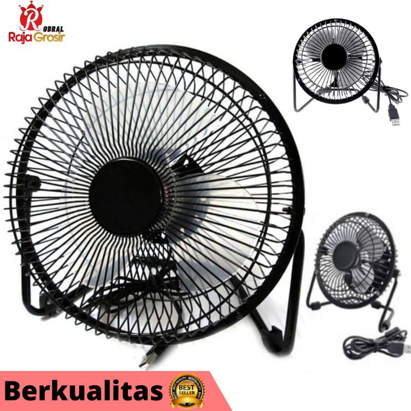 Jual kipas angin portable usb bahan besi kipas angin kabel charger ...
