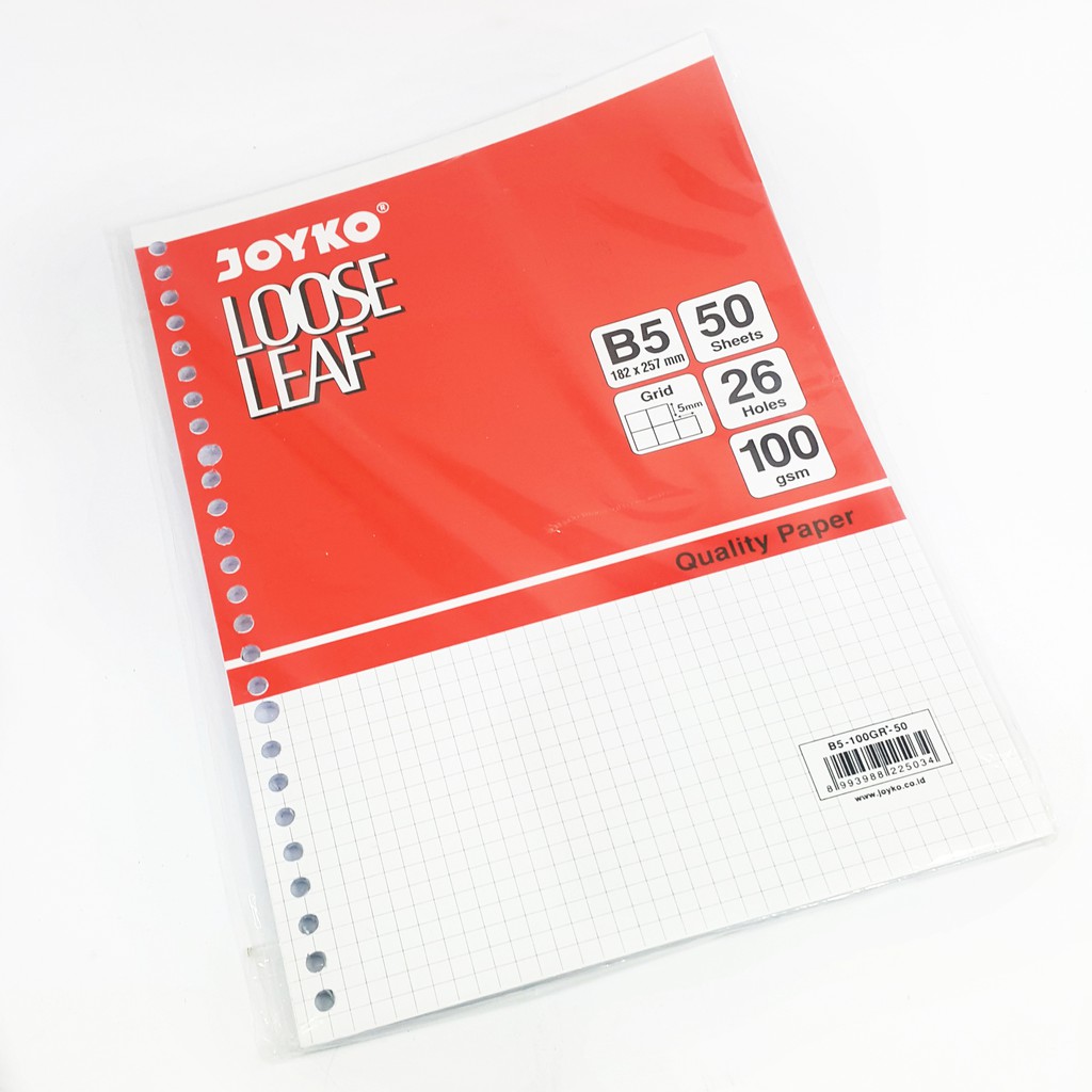 Jual Loose Leaf Isi Kertas File Binder Joyko B5-100GR 50 Lembar Grid | Shopee Indonesia