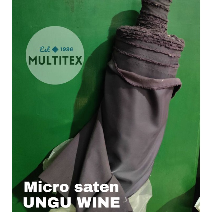 Jual bahan kain mikro micro saten ungu tua wine purple yard gulungan ...