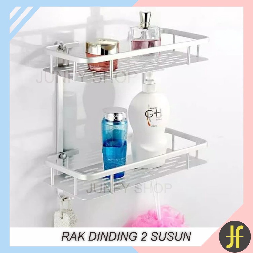 Jual J085 Rak dinding persegi 2 susun almunium / rak serbaguna / rak ...