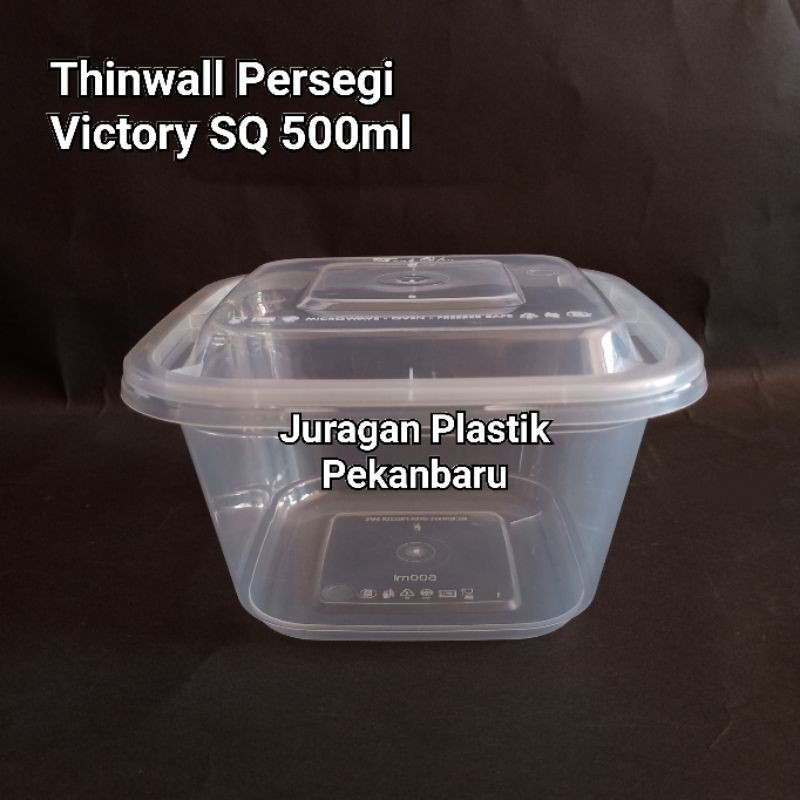 Jual 500ml Sq Thinwall Kotak Makan Plastik Victory Sq 500 Isi 25pcs
