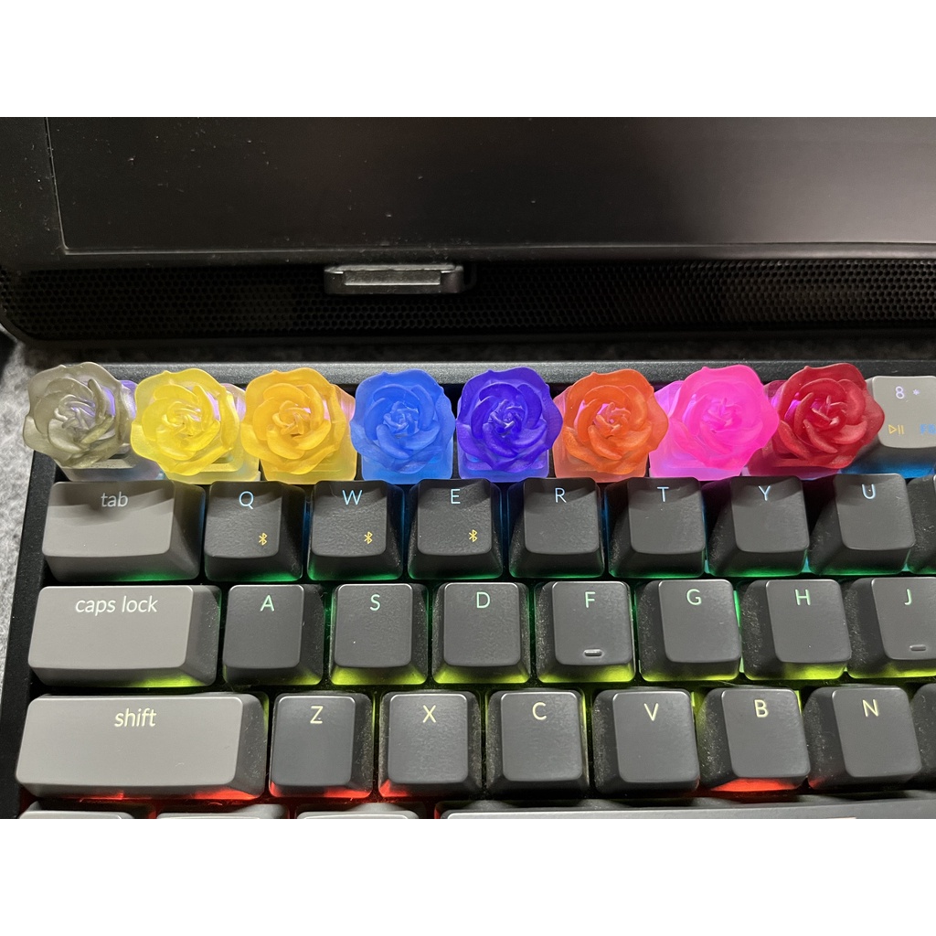 Jual Keycaps mechanical keyboard artisan Flower Transparant color ...