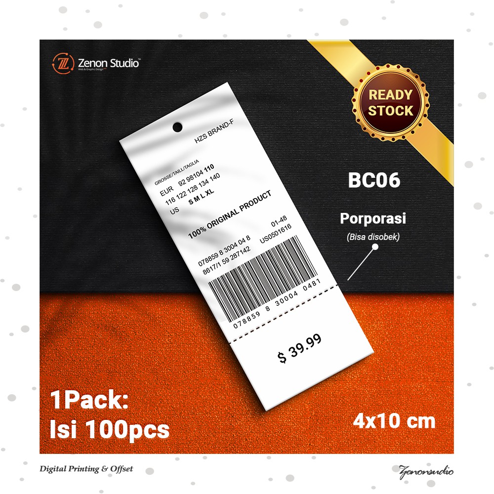 Jual [100pcs] Hang Tag / Hangtag Barcode Label Import Porporasi Ready ...