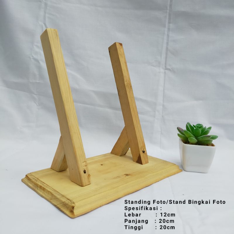 Jual standing foto kayu /stand foto kayu untuk bingkai 3R sampai 10R ...