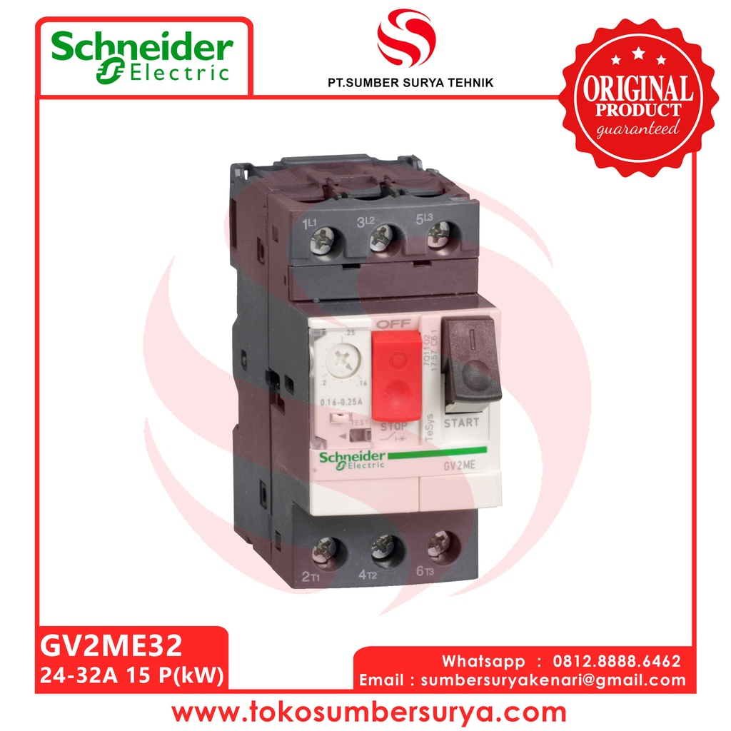 Jual Motor Circuit Breaker GV2ME32 Saklar Listrik ON OFF SNI Asli Ori ...