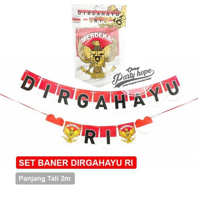 Jual Banner DIRGAHAYU RI 3 / bunting flag HUT RI / banner Garuda HUT RI ...