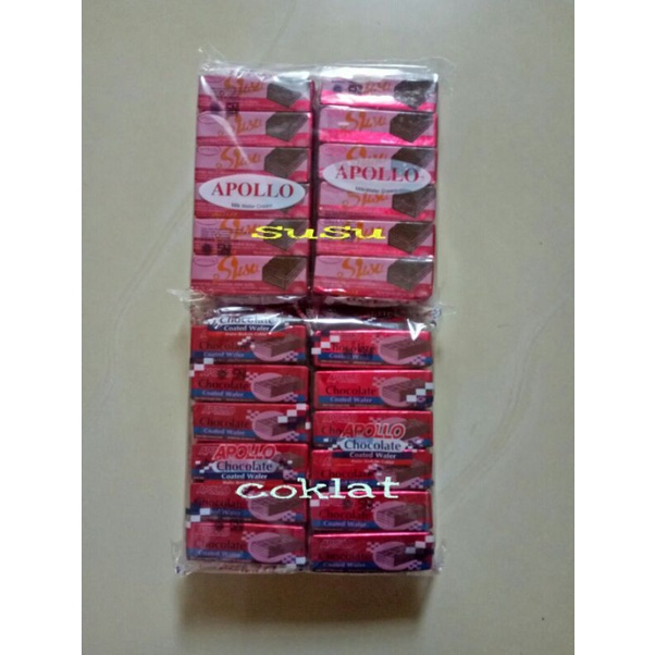 Jual APOLLO WAFER COKLAT - SUSU MILK CHOCOLATE 144GR isi 12 pcs ...