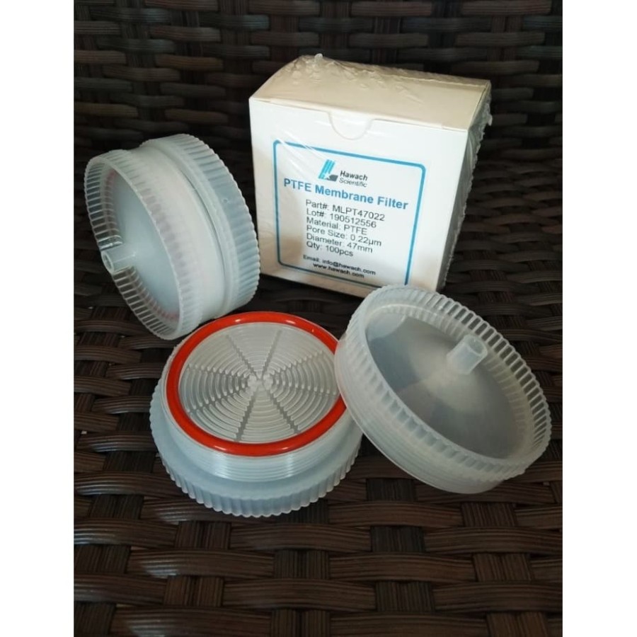 Jual Set Membrane Filter PTFE 0.22 Um Plus Plastik Syringe Holder 47 mm ...