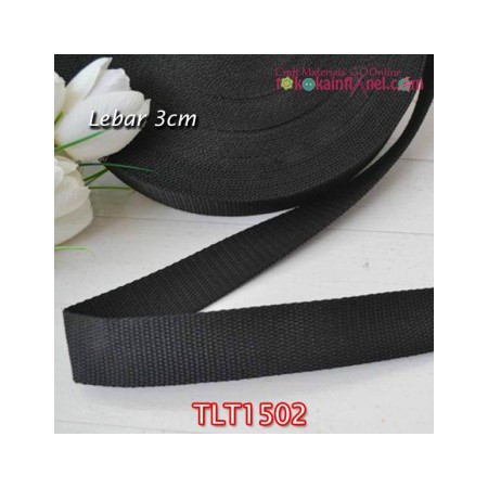 Jual Tlt1502 Tali Tas Bahan Polyester Lebar 3cm Warna Hitam Per Meter ...