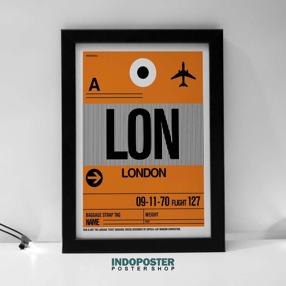Jual Poster Hiasan Dinding Airport Luggage London PIPIMOCI 40X30cm ...