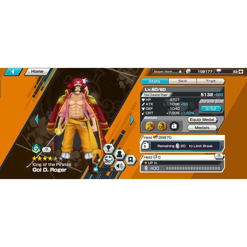 Jual JUAL AKUN ONE PIECE BOUNTY RUSH EXREME GOL D ROGER, LUFFY ...