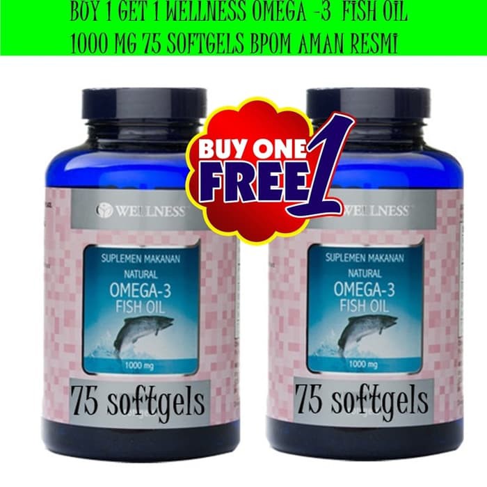 Jual Buy 1 Get 1 WELLNESS OMEGA 3 1000 MG 75 Softgel x 2 omg | Shopee ...