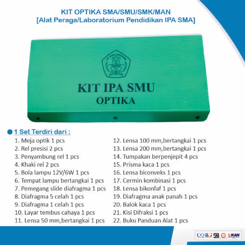 Jual KIT OPTIK SMA Alat peraga pendidikan ipa fisika SMA | Shopee Indonesia