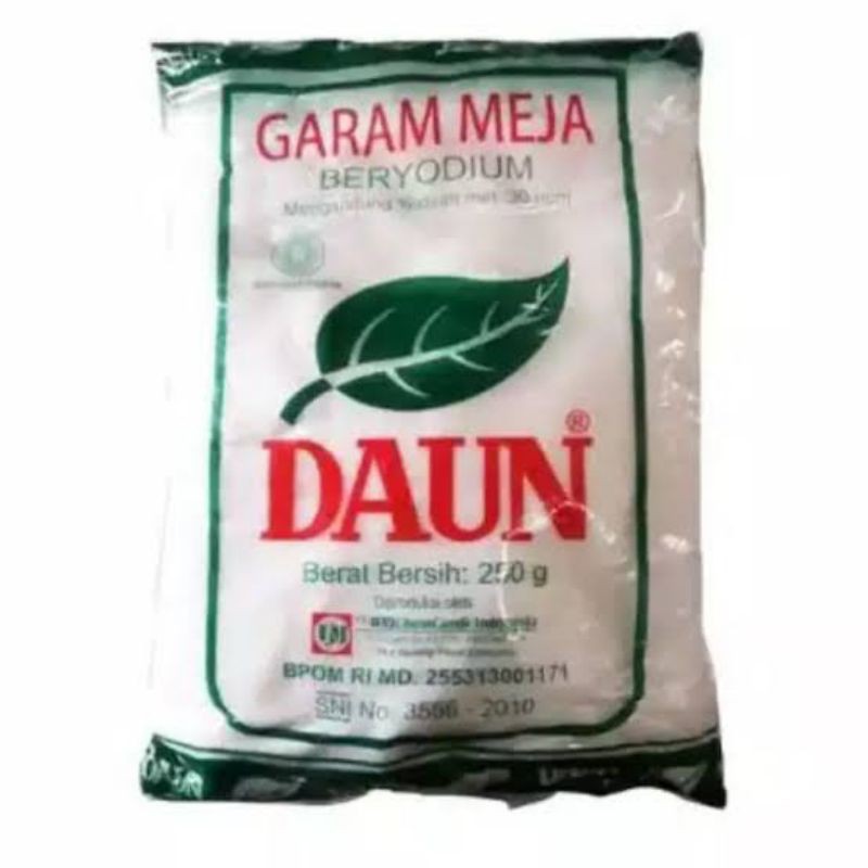 Jual Garam Meja Beryodium Cap Daun 250g | Shopee Indonesia