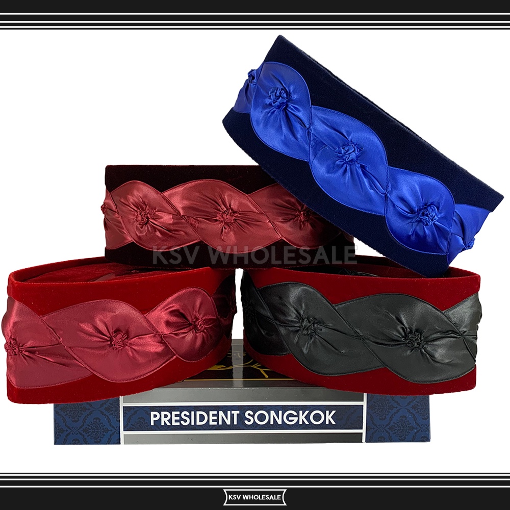 Jual Songkok AWANG CITRA KEMBANG KOL AC Tinggi 9 Cm Peci Ceplok Sholat ...