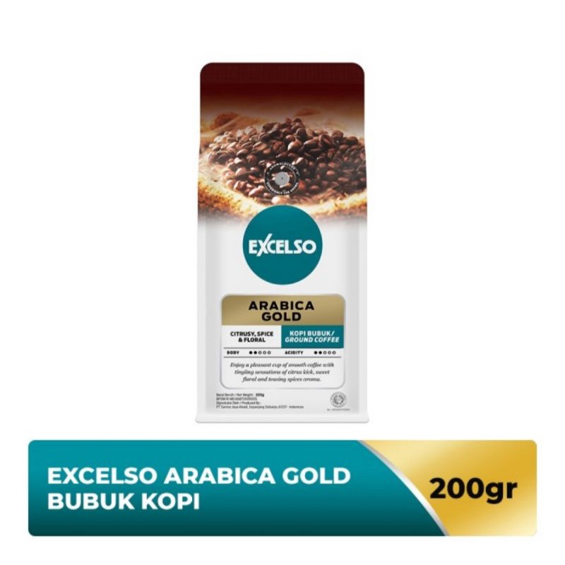 Jual Kopi Excelso Gold Arabica Gold Kopi Bubuk /Biji Kopi 200 gr ...