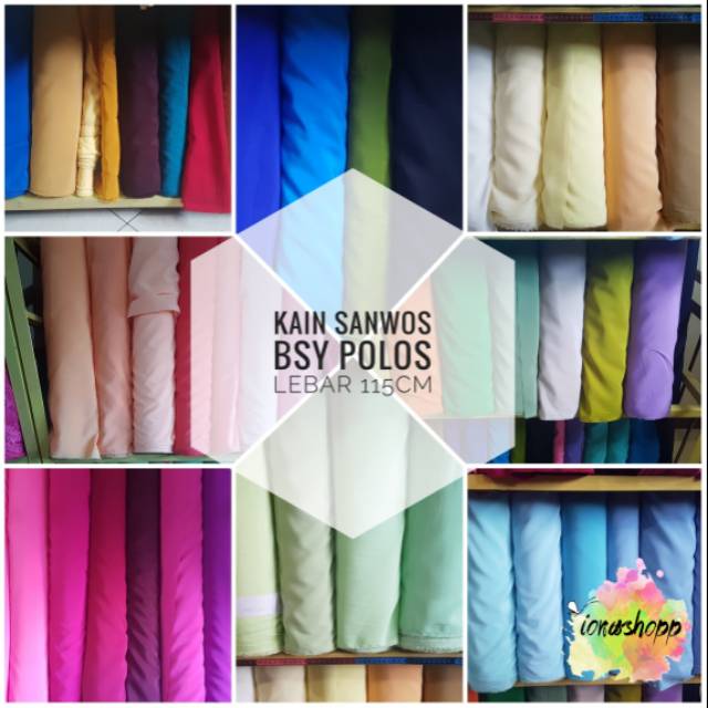 Jual Kain Sanwos Polos / Kain Tissue Polos / Kain Polos Lebar 115cm ...