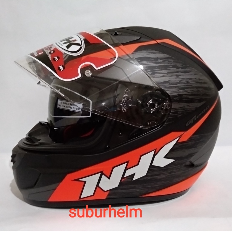 Jual HELM NHK GP1000 AXION BLACK ORANGE DOFF FULL FACE DOUBLE VISOR ...