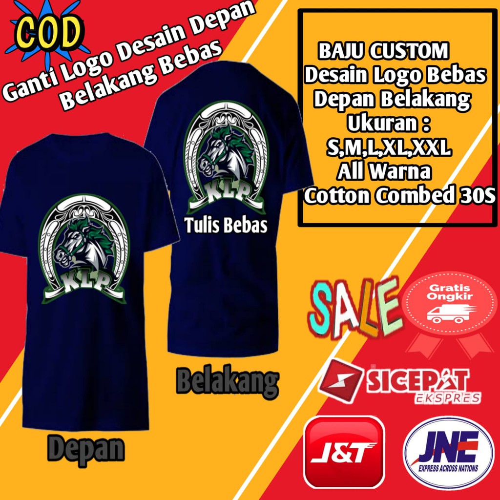 Jual Kaos Baju Sablon Custom Logo Depan Belakang Besar Satuan Cowo Cewe ...
