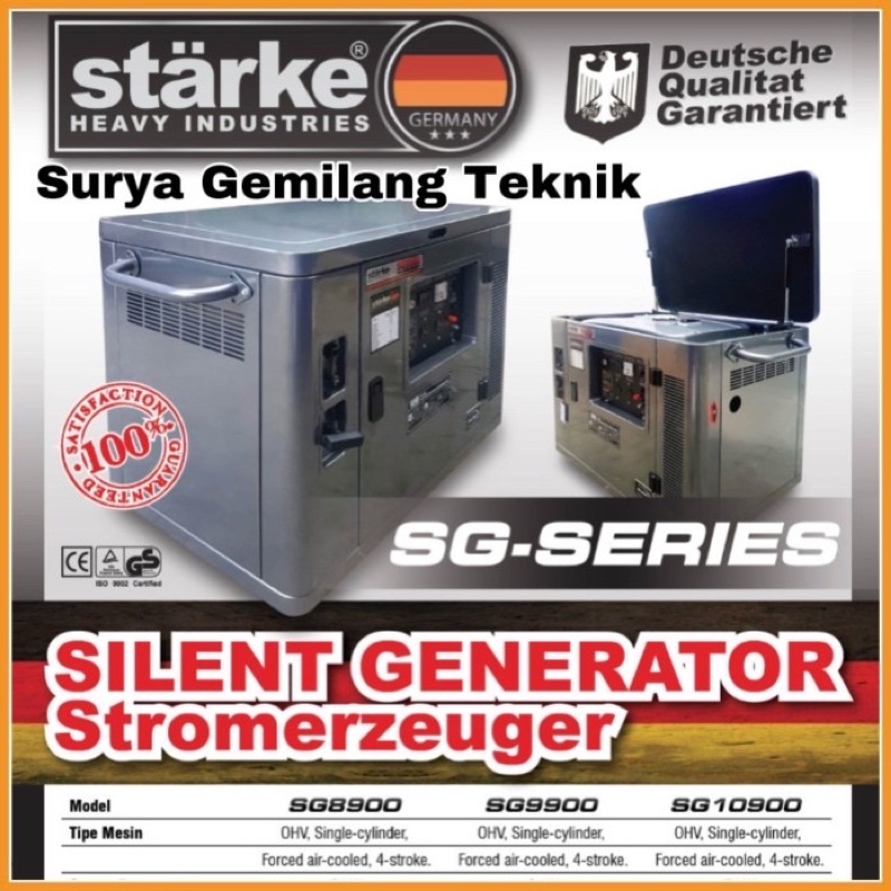 Jual Mesin Genset Silent 10 KVA 7500 Watt. Starke SG 10900 Generator ...