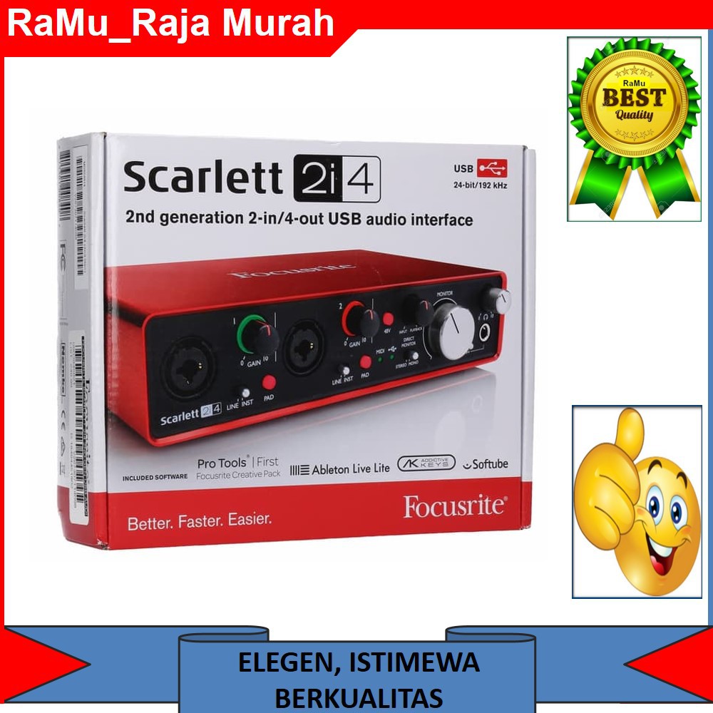 Jual FOCUSRITE SCARLETTE 2i4 GEN KE 2, OUR MOST VERSATILE USB-POWERED AUDIO INTERFACE. | Shopee ...