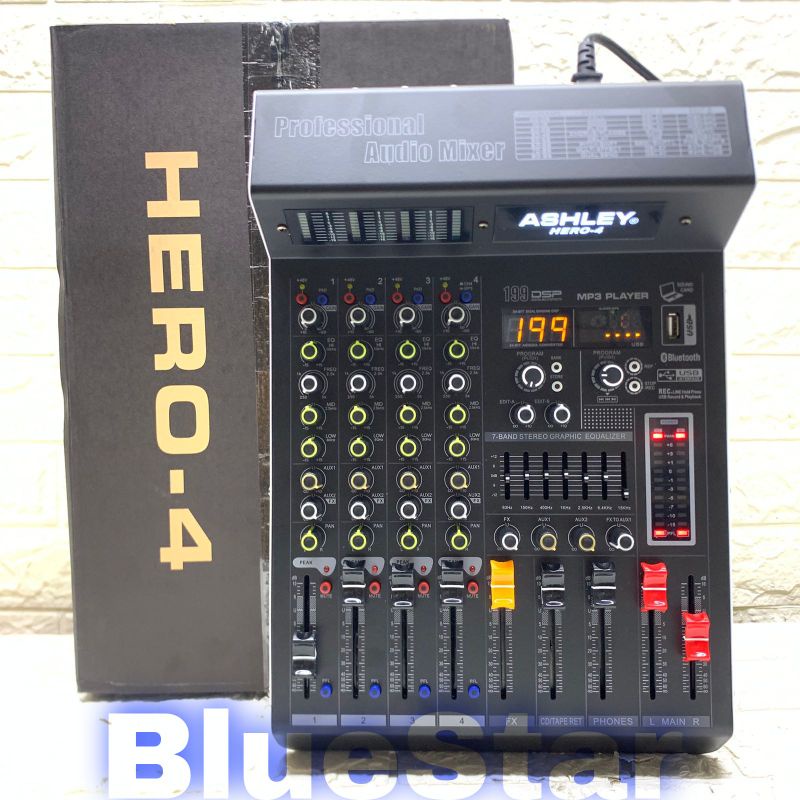 Jual Mixer Ashley Hero 4 Original 4 Channel Bluetooth - USB Interface | Shopee Indonesia