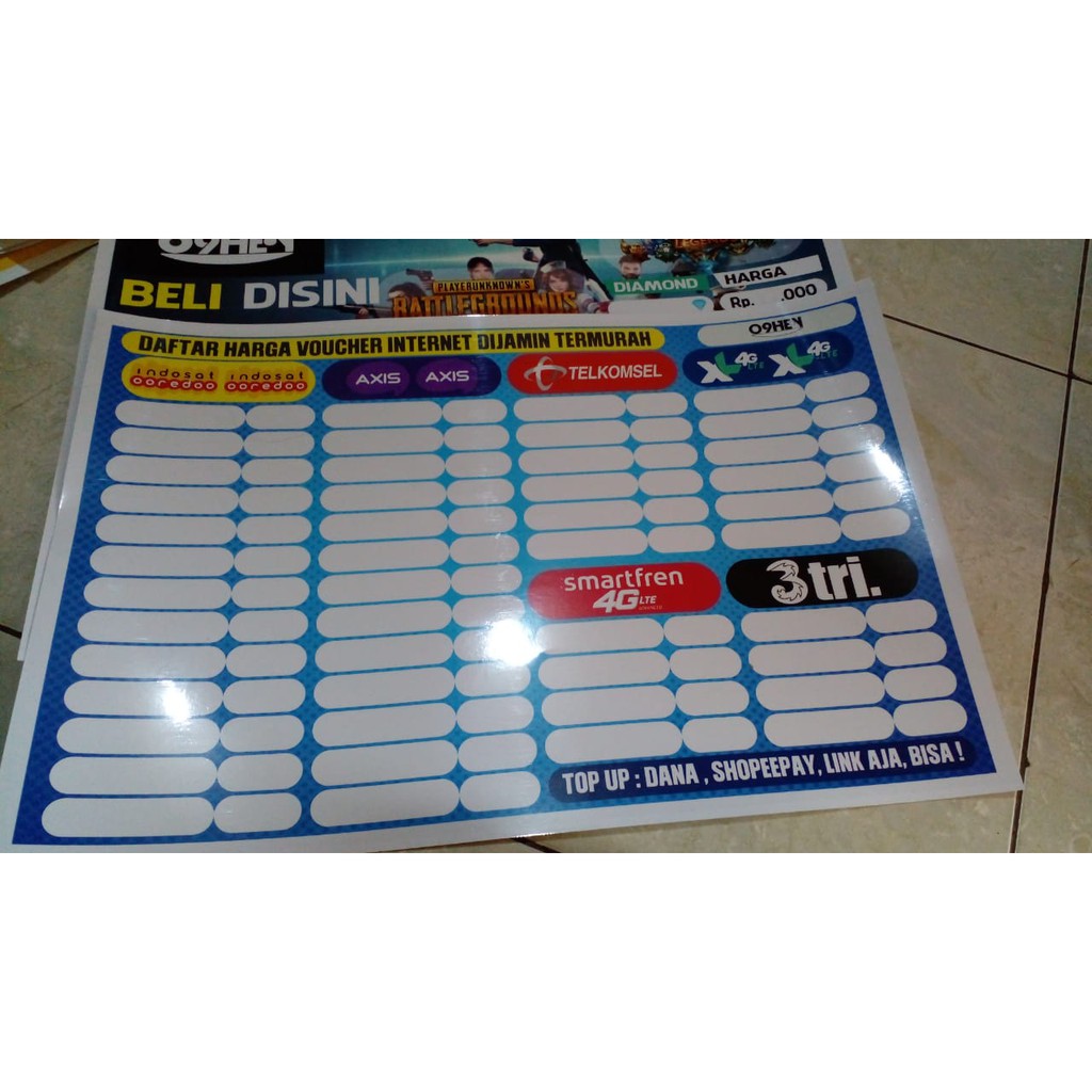Jual Poster Polos Kuota All provider | Shopee Indonesia