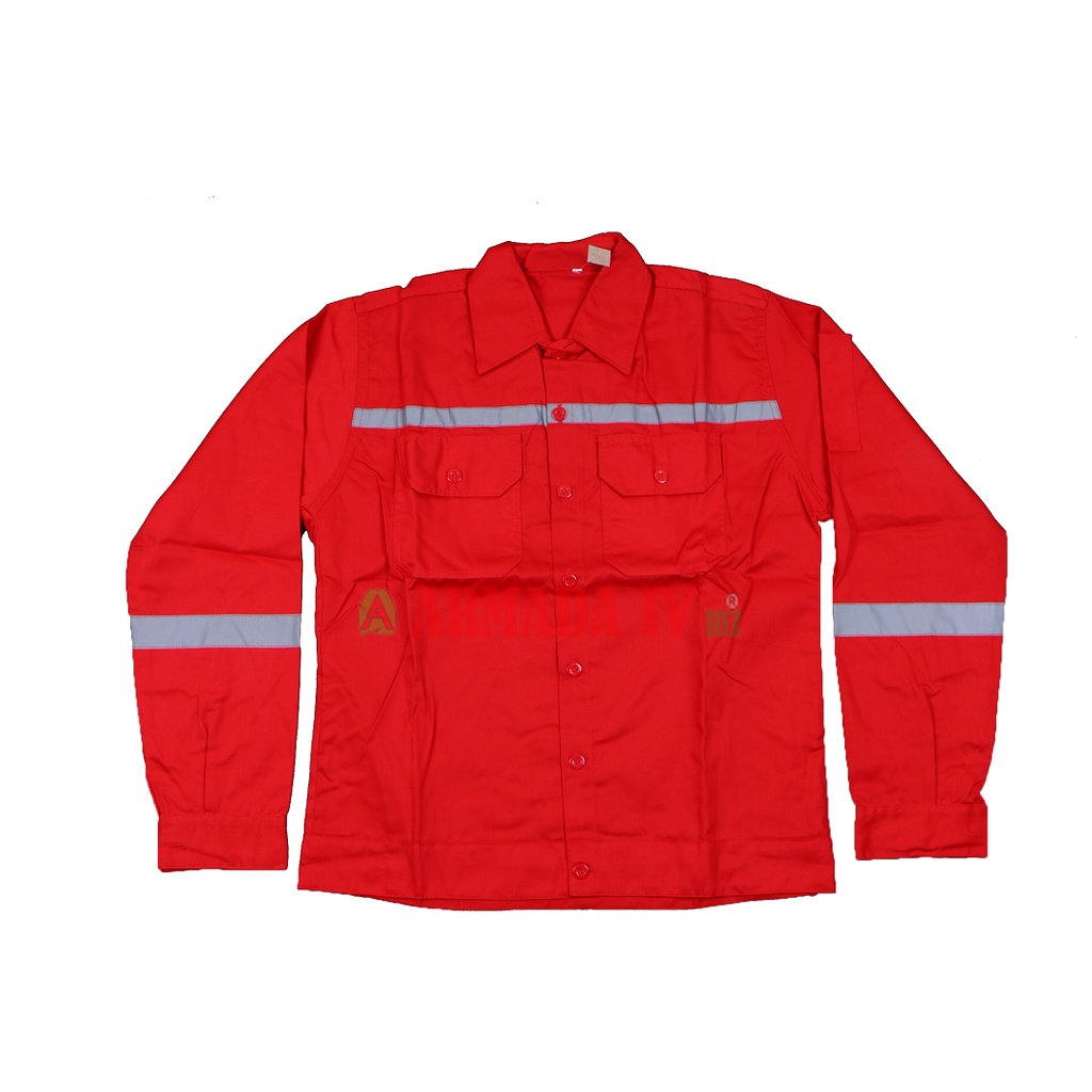 Jual Baju Wearpack PANJANG MERAH Scotlet Abu Baju Kerja Safety | Shopee ...