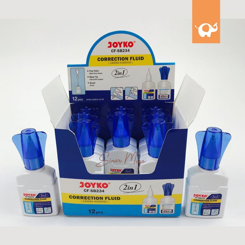 Jual Joyko tip ex correction fluid 2 in 1 CF-SB234 / tip ex cair dengan ...