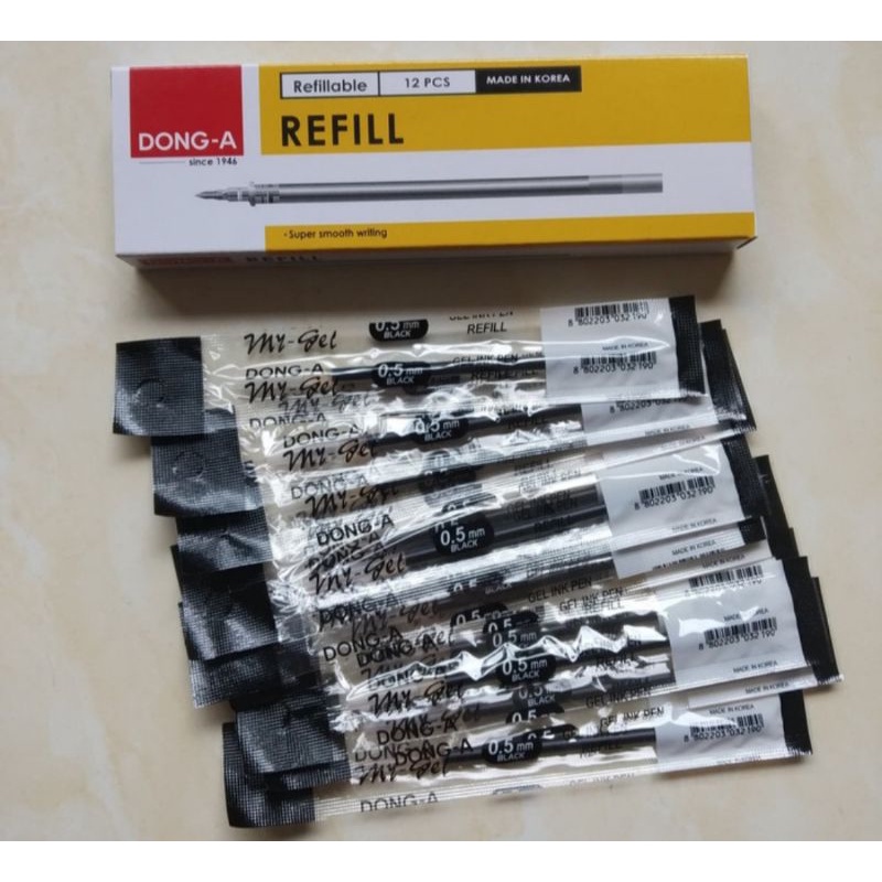 Jual [12 PCS] REFILL PULPEN DONG-A MY GEL 0.5 MM | Shopee Indonesia