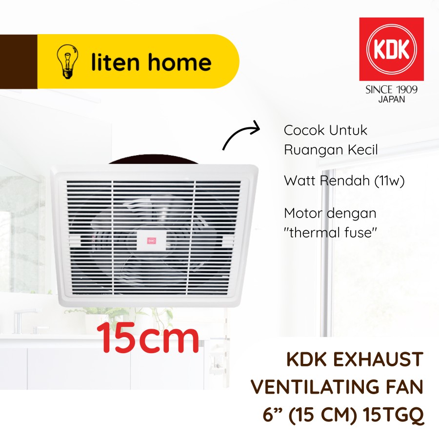 Jual KDK Ceiling Exhaust Fan Plafon Plafond 6" 15TGQ 15 TGQ | Shopee ...