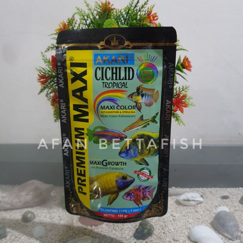 Jual AKARI PREMIUM MAXI CICHLID TROPICAL 100GR 1MM / PAKAN PELET IKAN | Shopee Indonesia