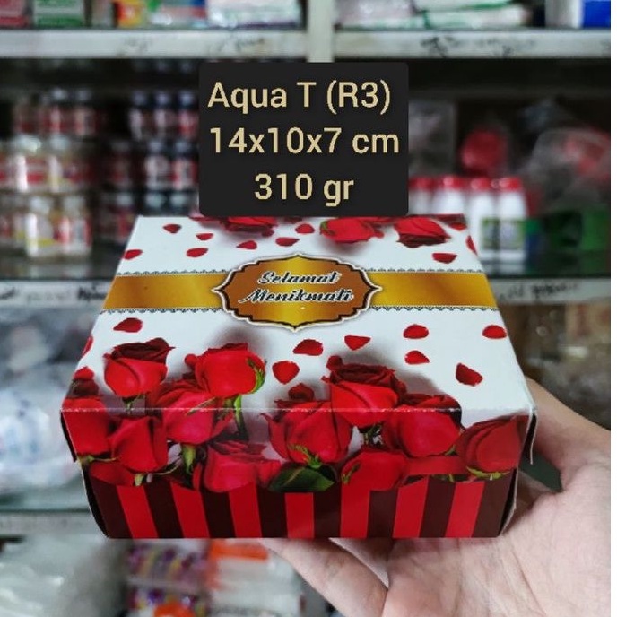 Jual Box / Kardus / Dus Snack Kue Makanan - 14x10x7 cm - Aqua T Mawar ...