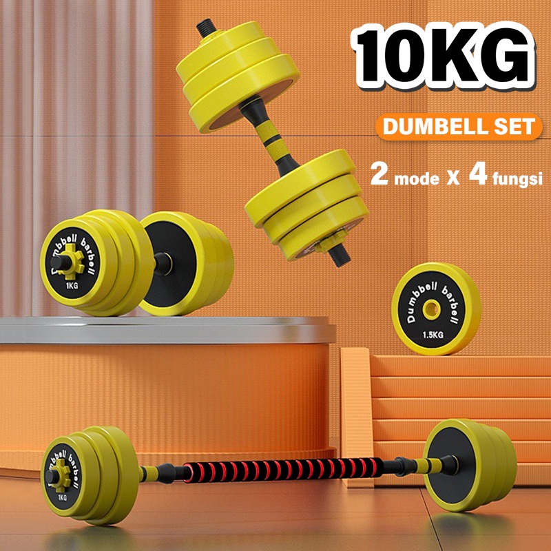 Jual JF Dumbell Barbel Set Max 10kg Dumbel Dumble Alat Fitness 2 Pcs YDY006 | Shopee Indonesia