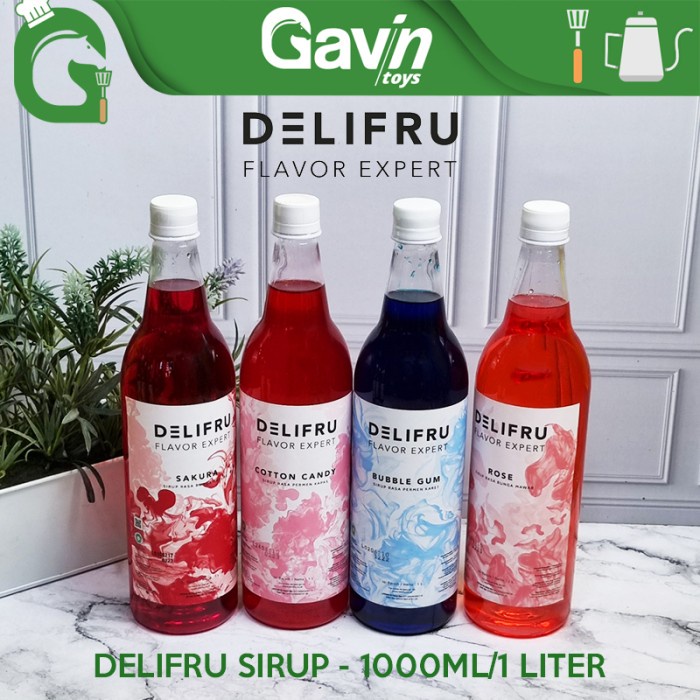 Jual Sirup Delifru 1L Bunga Mawar Bunga Sakura Permen Karet Cotton ...