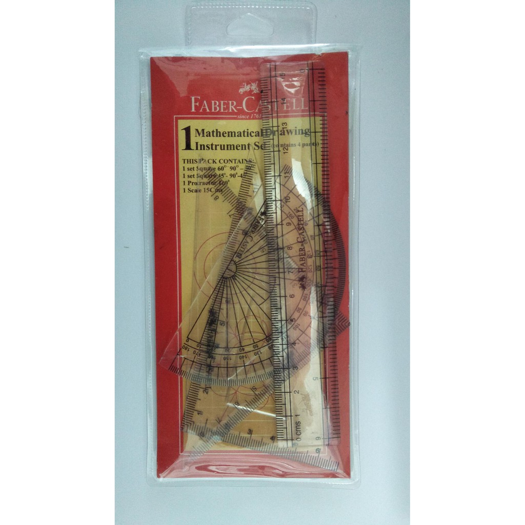 Jual Ruler Math Instrument Faber Castell Penggaris Alat Ukur Drawing 4 ...