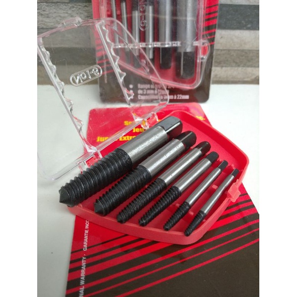 Jual Screw Extractor Set Tap Balik Set 6 PCS Pencabut Baut Rusak Patah ...