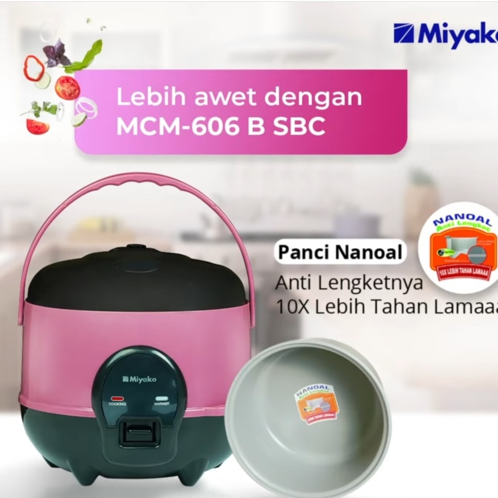 Jual Penanak Nasi / Rice Cooker / Magic Com Miyako MCM 606 B SBC 0.6 ...