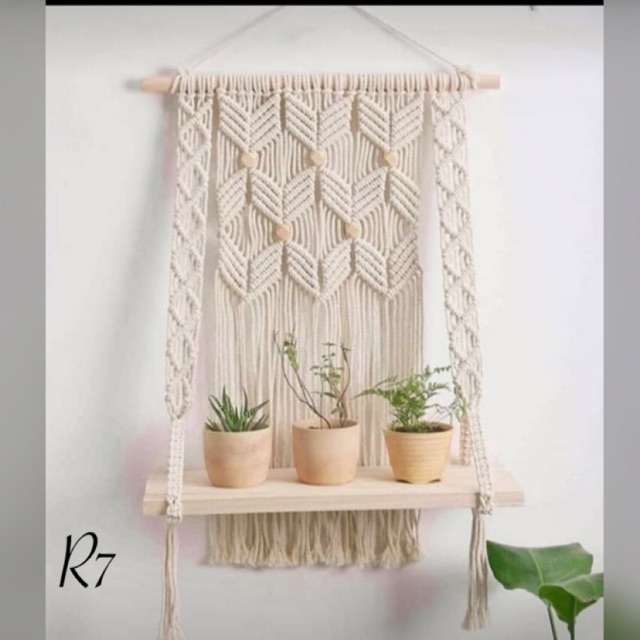 Jual Rak dinding macrame gantung rak tanaman minimalis | Shopee Indonesia